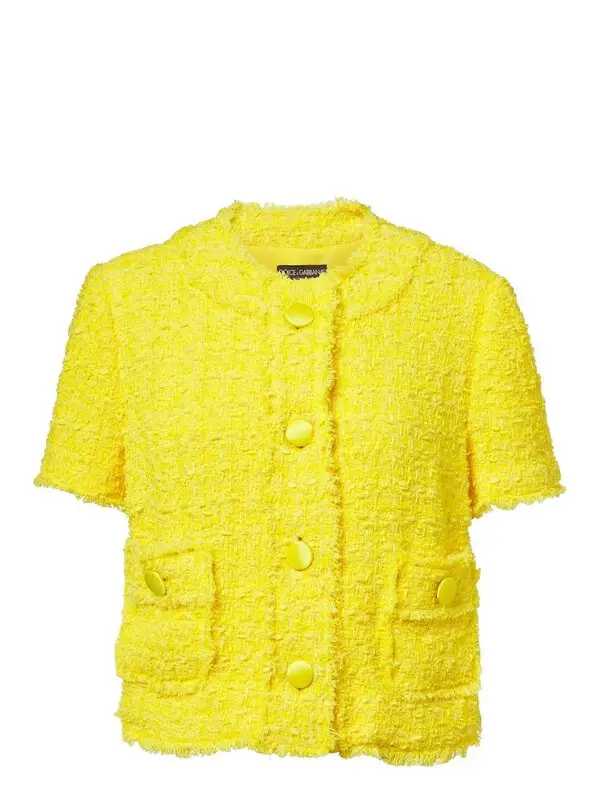 Dolce & Gabbana Cotton-blend Bouclé Jacket - Yellow
