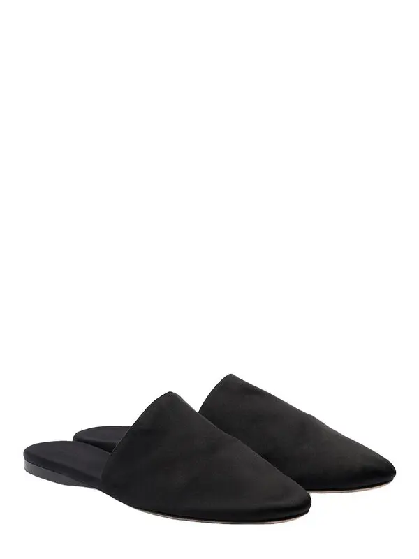 THE ROW Tilda Satin Mules - Black