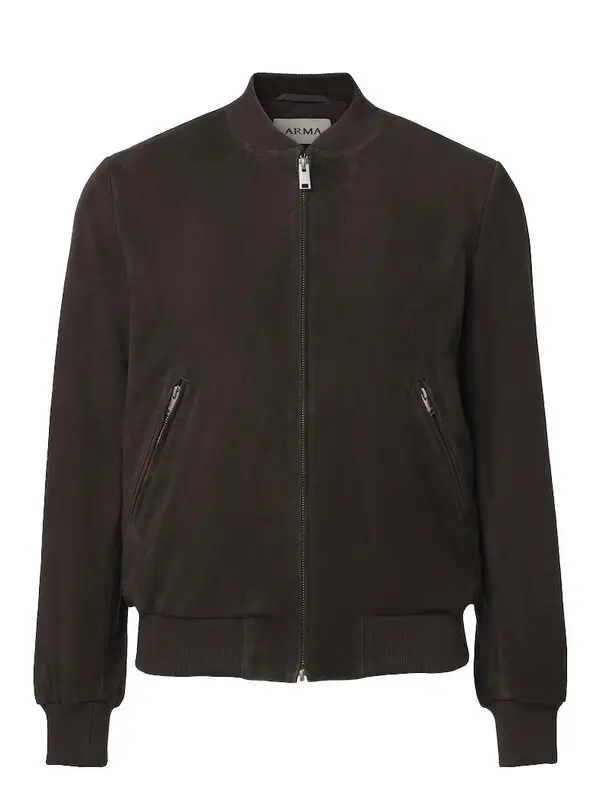 ARMA Didier Suede Bomber Jacket - Brown