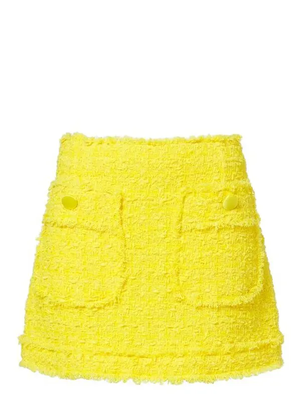 Dolce & Gabbana Cotton-blend Tweed Mini Skirt - Yellow