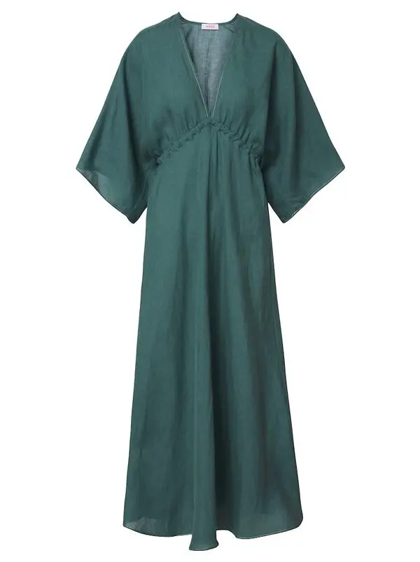 ERES Brilliance Linen Midi Dress - Green
