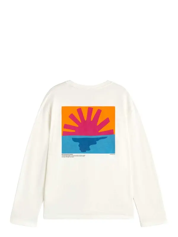 THINKING MU Mediterranean Sunrise Emilio Long-sleeve T-shirt - White