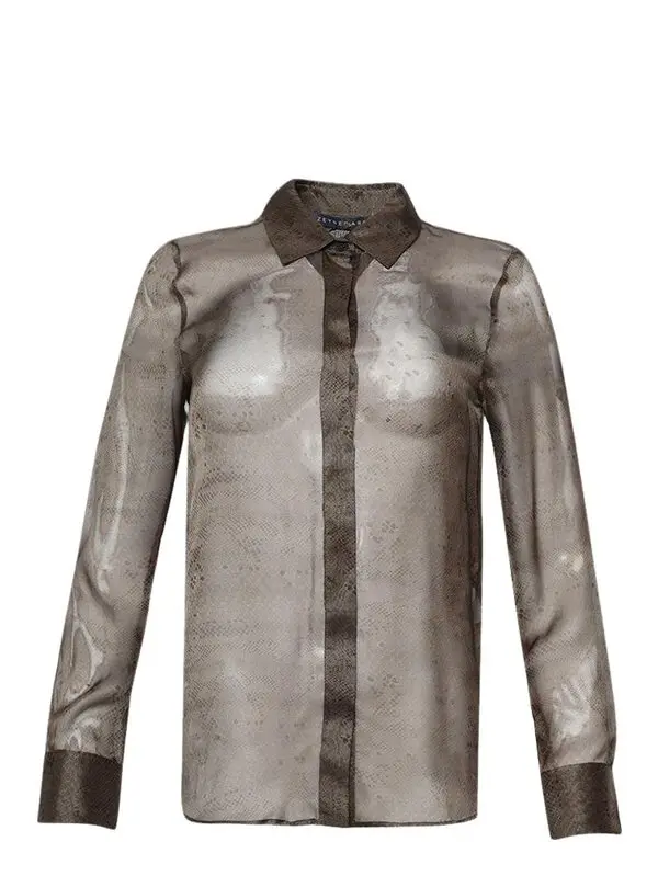 Zeynep Arçay Animal Print Silk Shirt - Brown