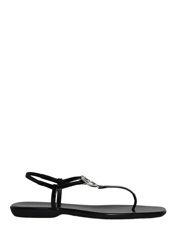 Gucci Interlocking G Flat Thong Sandals - Black
