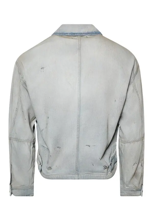 Amiri Distressed Denim Work Jacket - Indigo