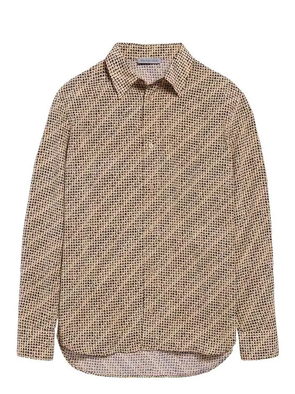 Balenciaga All-over Monogram Silk Shirt - Beige