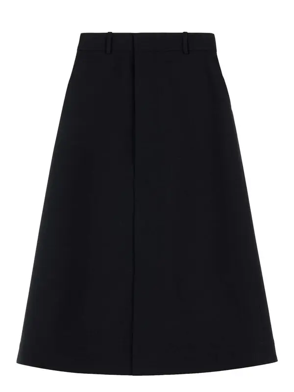 TOD'S Wool Gabardine Wraparound Skirt - Black