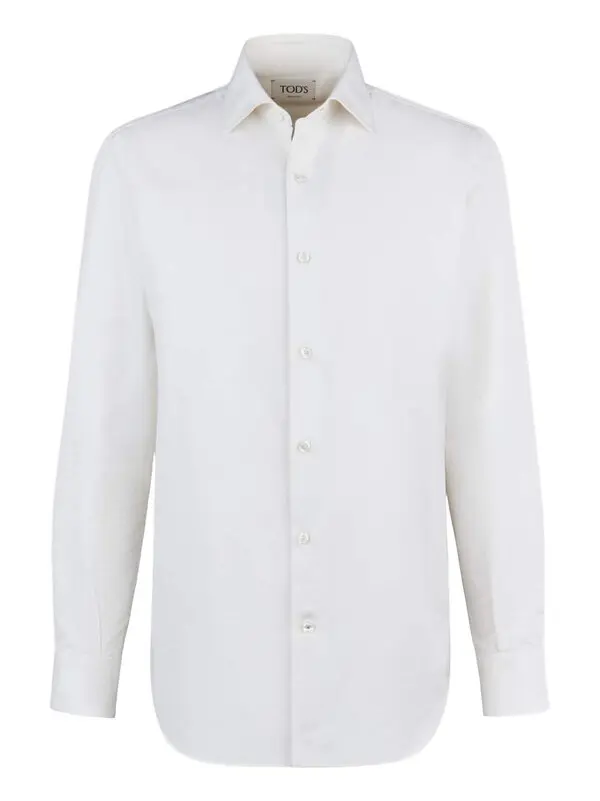 TOD'S Shirt In Cotton Herringbone - White