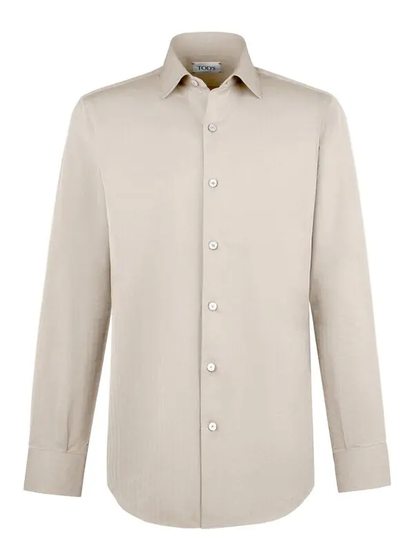 TOD'S Shirt In Cotton Herringbone - Beige