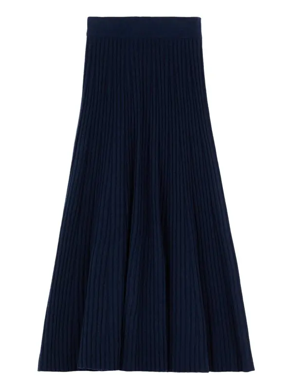 TOD'S Cashmere Blend Knit Flared Skirt - Blue