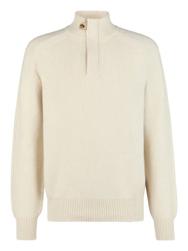 TOD'S Cashmere Half-zip Pullover - White