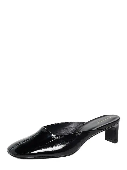 REFORMATION Inez Heeled Mules - Black Eel