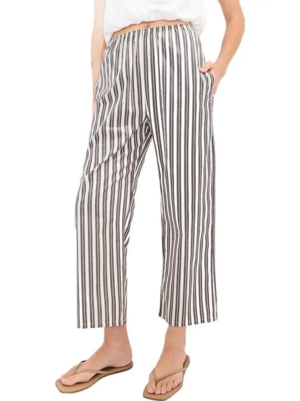 LE BOP Kelsey Pants - White/grey Stripe