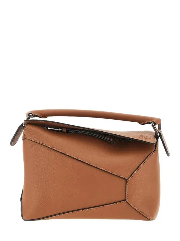 Loewe Leather Small Puzzle Edge Bag - Beige