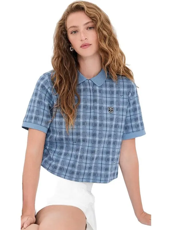Nike Plaid Golf Polo - Work Blue/white