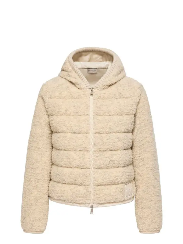Moncler Teddy Padded Zip-up Hoodie - White