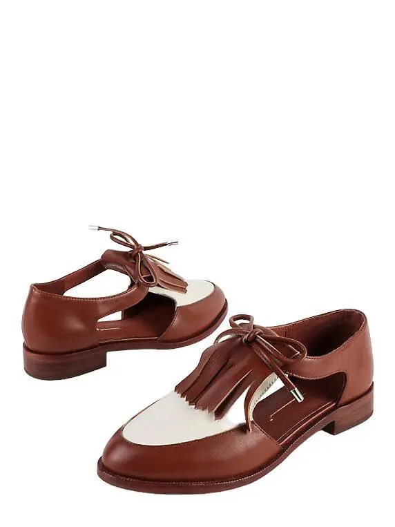 Intentionally Blank Leather Kiltie Loafers - Brown Pattern