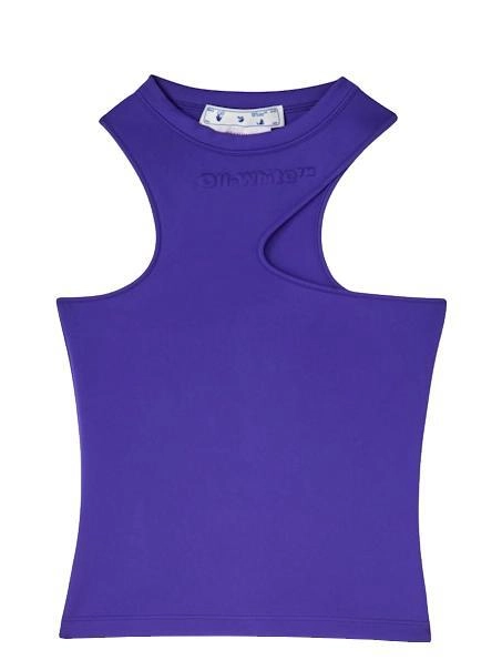 Off-White Asymmetrical Cut-out Tank Top - Purple