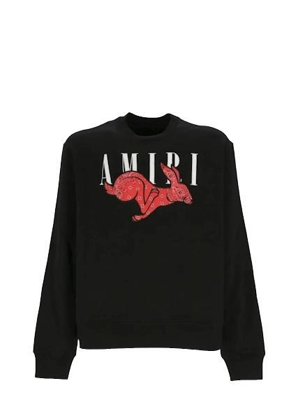 Amiri Cny Rabbit Logo Crewneck Sweatshirt - Black