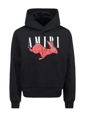 Amiri Cny Rabbit Logo Hoodie - Black