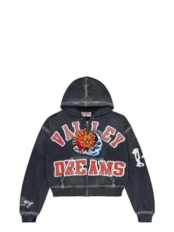 VALE FOREVER Sunny Zip Up Hoodie - Black