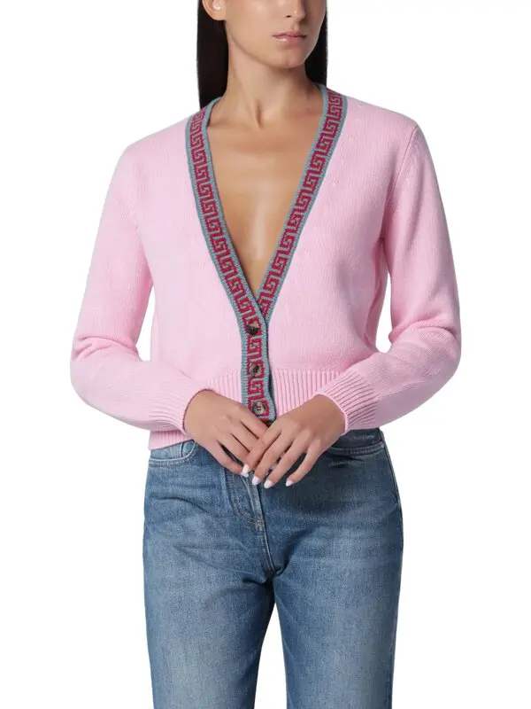 Versace Wool And Cashmere Cardigan - Pink