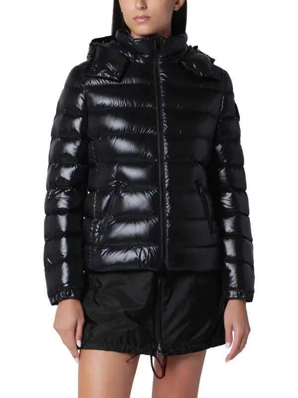 Moncler Bady Down Jacket In Laqué Nylon - Black