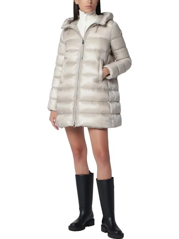 Moncler Pearl Nylon Laqué Down Jacket - Beige
