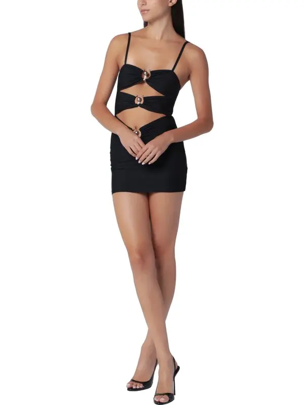 Christopher Esber Orbit Mini Dress In Lycra - Black