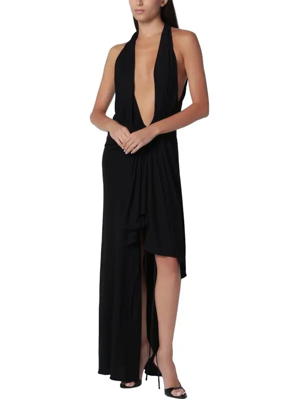 Christopher Esber Spire Cascade Viscose Dress - Black