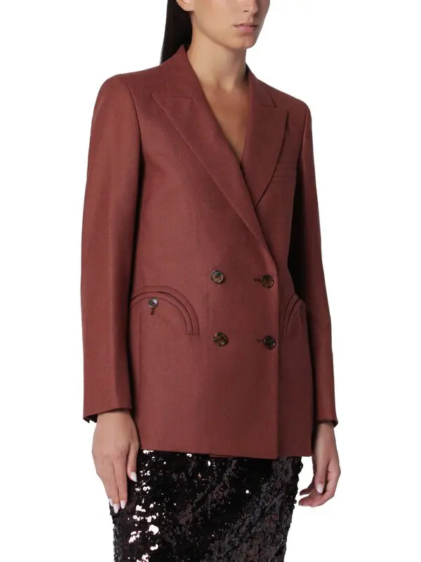 BLAZÉ MILANO Double-breasted Jacket In Wool And Cashmere - Red