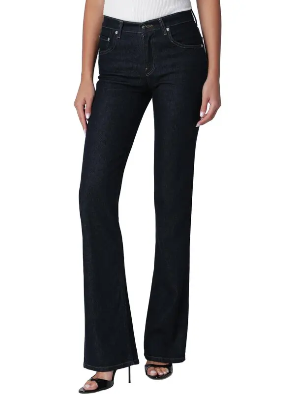 HAIKURE Dark Blue Denim Jeans With Slit Hem - Black