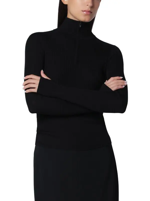 THE FRANKIE SHOP Sade Merino Wool And Silk Sweater - Black