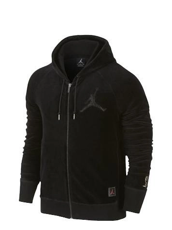 Nike Jordan X Ovo Velour Zip Up Hoodie - Black