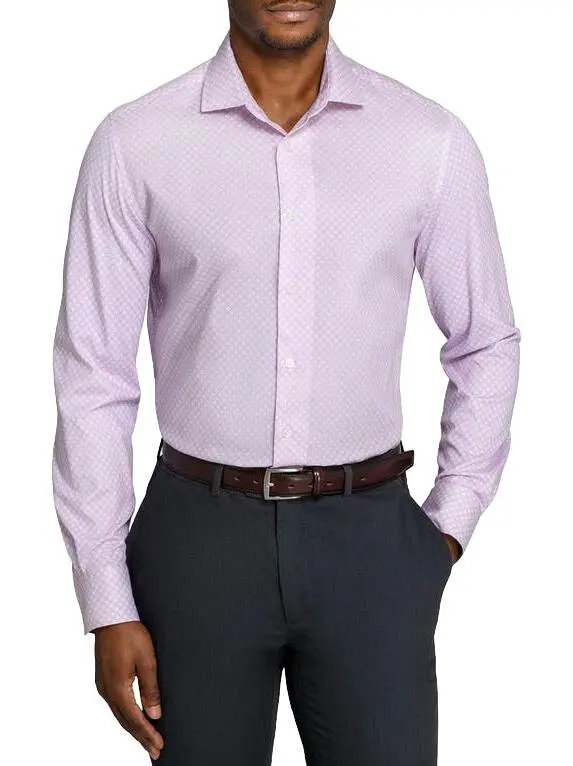 W.R.K Slim Fit Cross Geo Reworked Button-up Shirt - White/pink