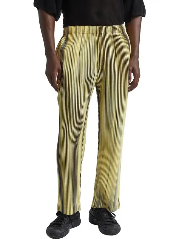 Issey Miyake Blend Of Lights Pleated Crop Pants - Yellow