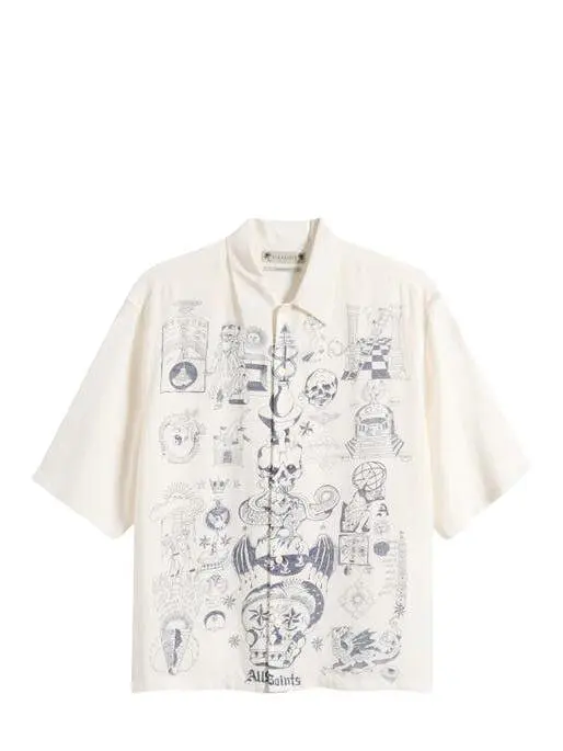 ALLSAINTS Ignis Short Sleeve Button-up Shirt - Ecru