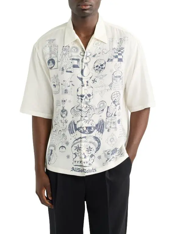 ALLSAINTS Ignis Short Sleeve Button-up Shirt - Ecru