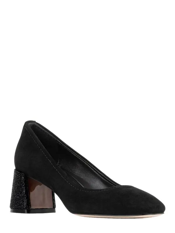 DONALD PLINER Delite Pump With Embossed Block Heel - Black