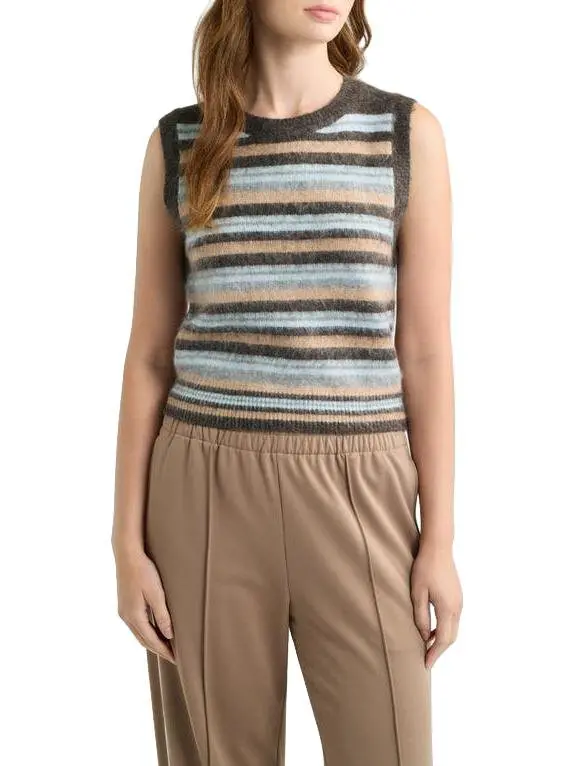 Deluc Striped Sweater Vest - Multicolor Brown