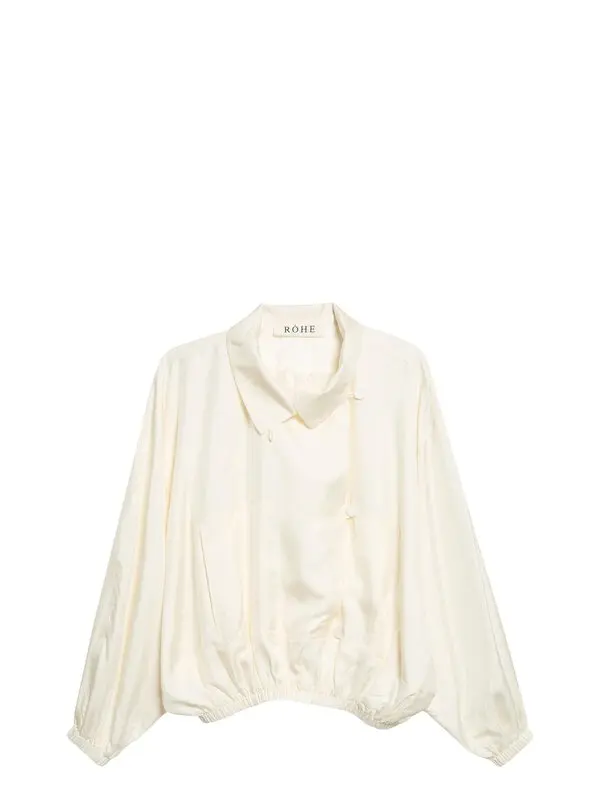 RÓHE Silk Anorak With Asymmetrical Closure - Cream