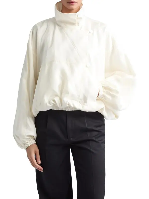 RÓHE Silk Anorak With Asymmetrical Closure - Cream