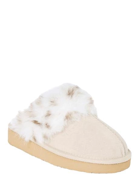 Minnetonka Chesney Hi Scuff Slipper - Stone Leopard