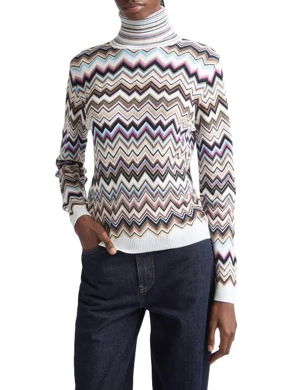 Missoni Zigzag Stripe Turtleneck Sweater - Smspl