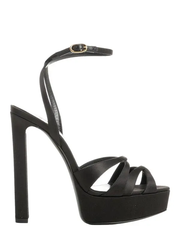 Saint Laurent Chandelle Platform Sandals - Black