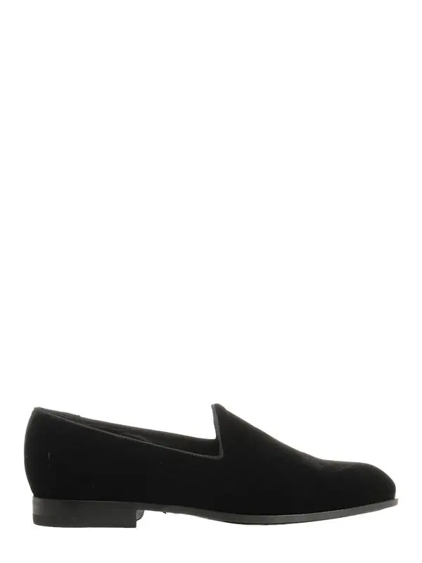Tagliatore Velvet Moccasins - Black