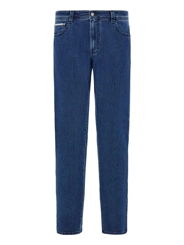 Canali Soft-touch Denim Regular-fit Jeans - Blue