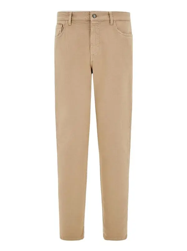 Canali Levante Comfort Denim Regular-fit Jeans - Beige