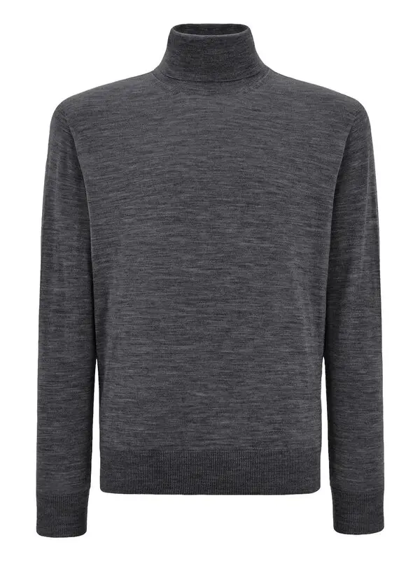 Canali Seamless Merino Wool Turtleneck - Grey