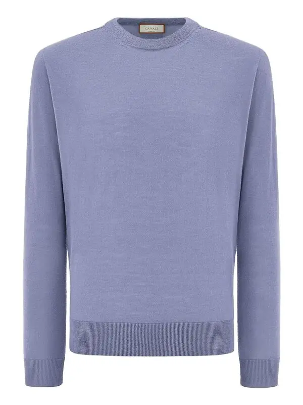 Canali Nuvola Crew Neck Sweater In Extra-fine Merino Wool - Light Blue